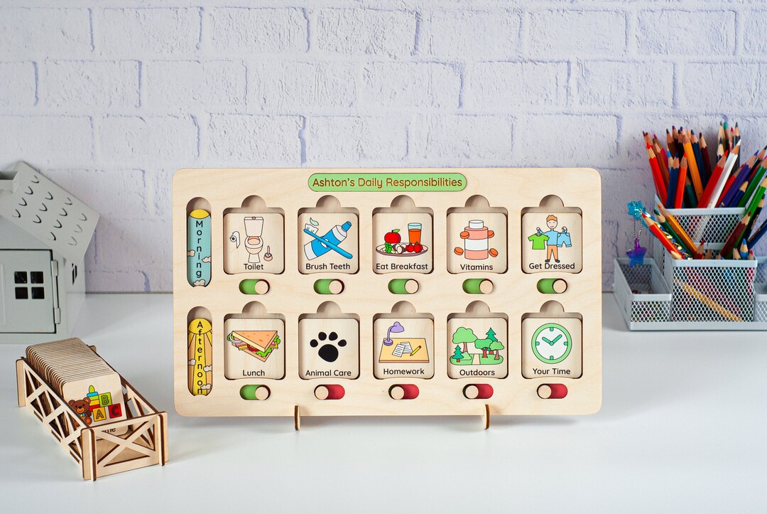 Chore Chart for Kids, Visual Schedule Board, Birthday Gift Kids ...