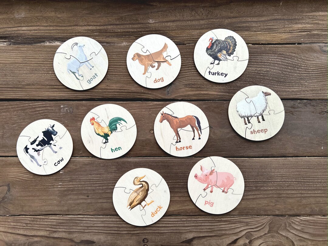 Farm Animal Matching Cards, Toys for 2 Year Old, Montessori Toys ...