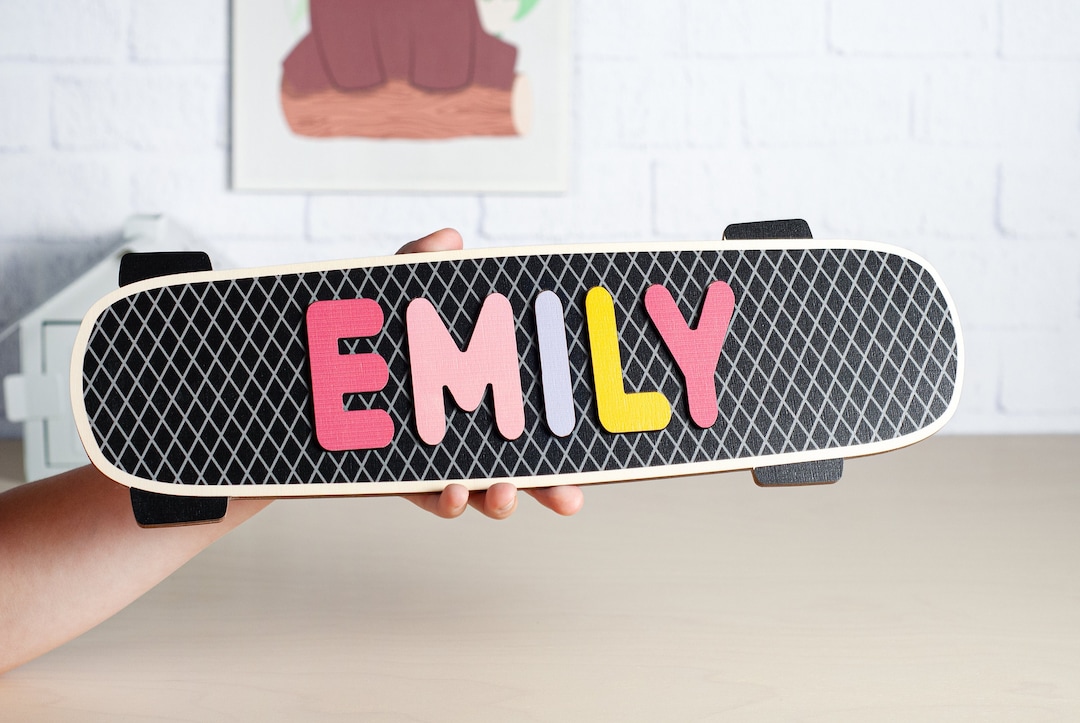 Baby Boy Name Puzzle, Skateboard Name Puzzle With Pegs, Toy for Toddler ...