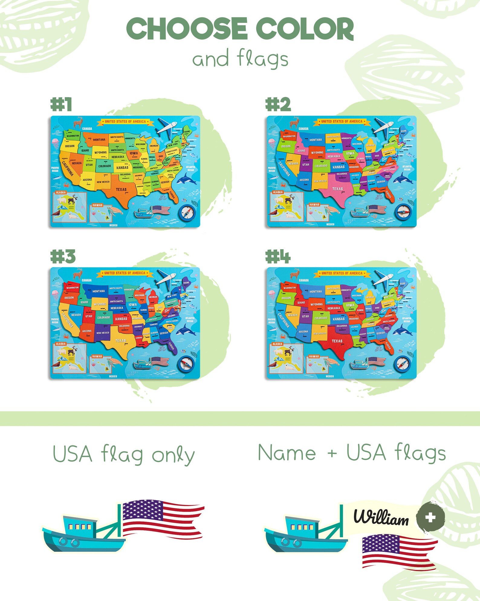 USA Map Puzzle Gift for Kids Kids Bedroom Maps Study of - Etsy