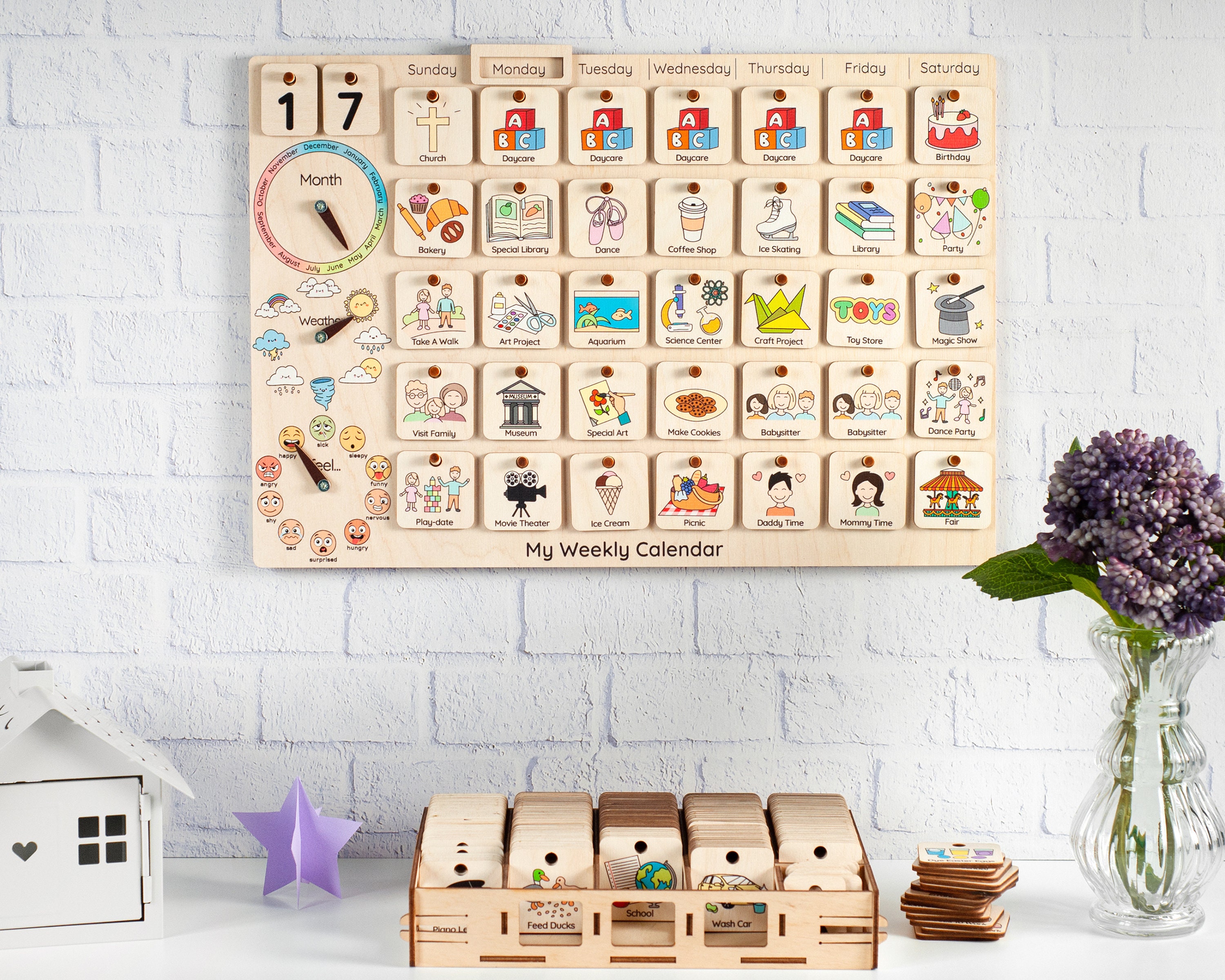 Kids Weekly Calendar Chore Chart for Kids Visual Schedule - Etsy Canada