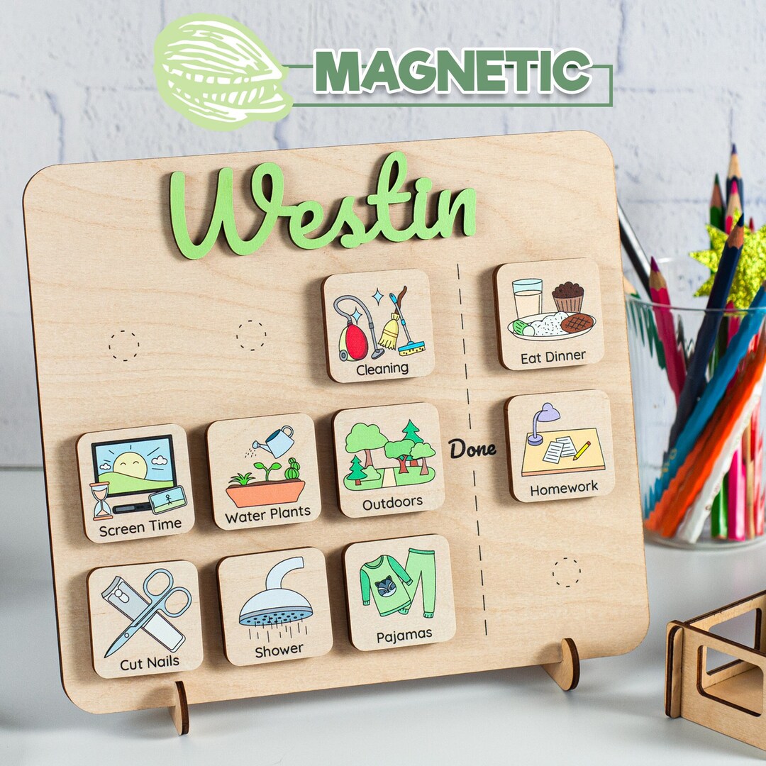 Routine Chart for Girl, Morning Visual Schedule, Kids Daily Routine ...