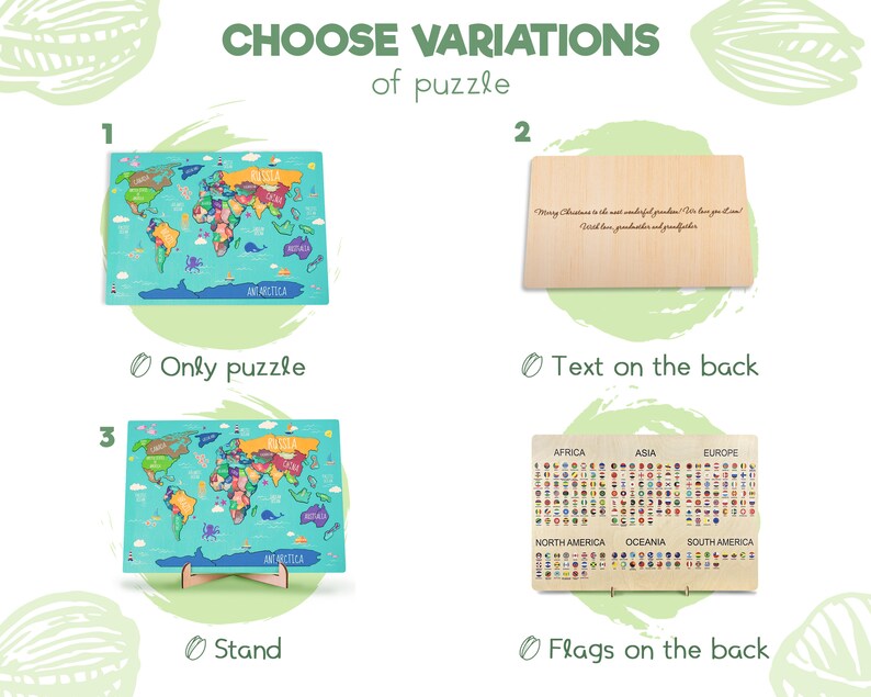 World Map Educational Toy Map Puzzles for Kids Montessori - Etsy