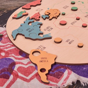 Kids World Map, Wooden Toys, Montessori Puzzle, Wooden World Map ...