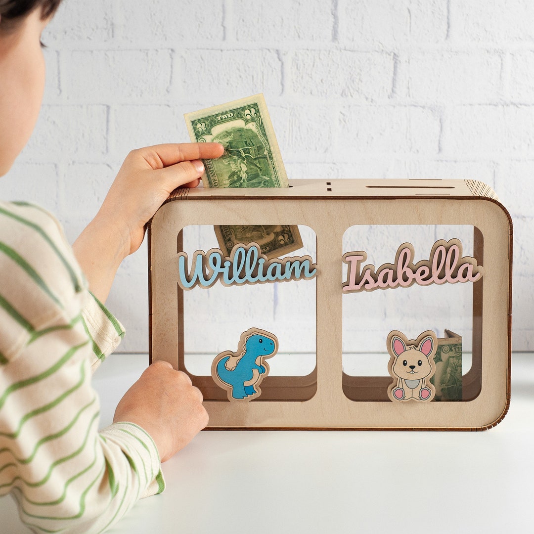 Personalized Piggy Bank for Toddlers, Cash Box for Child, Money Box for ...