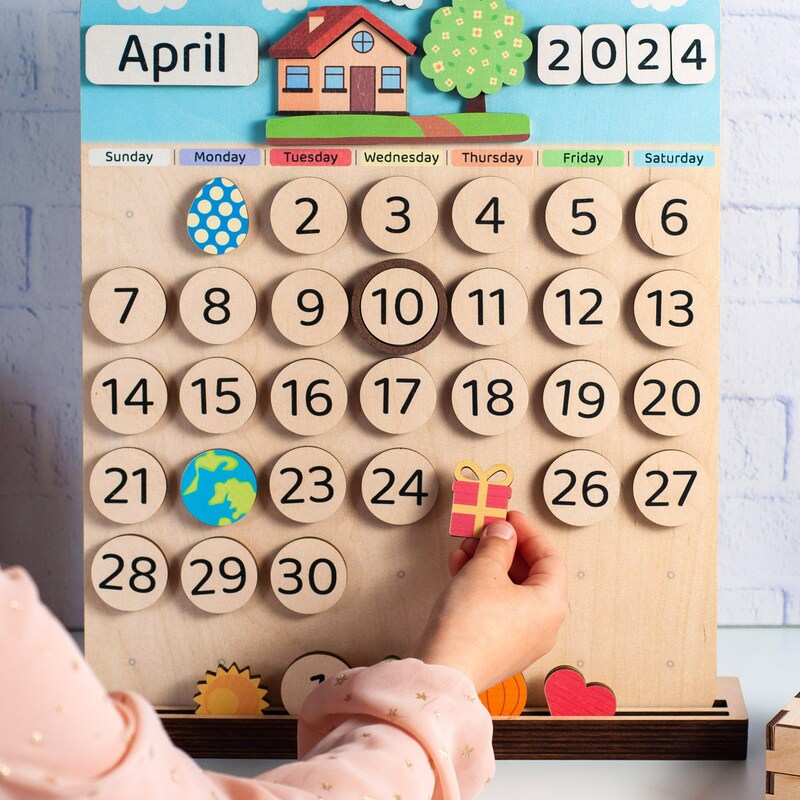 Magnetic Calendar Kids - Etsy