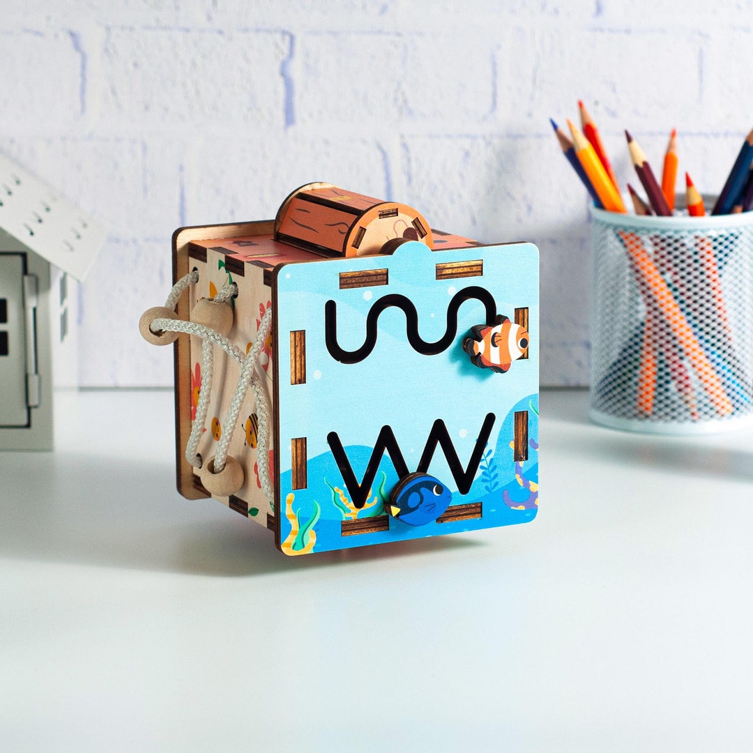 Busy Cube for Toddlers, Travel Toy, Fidget Toy for Kids, Montessori ...