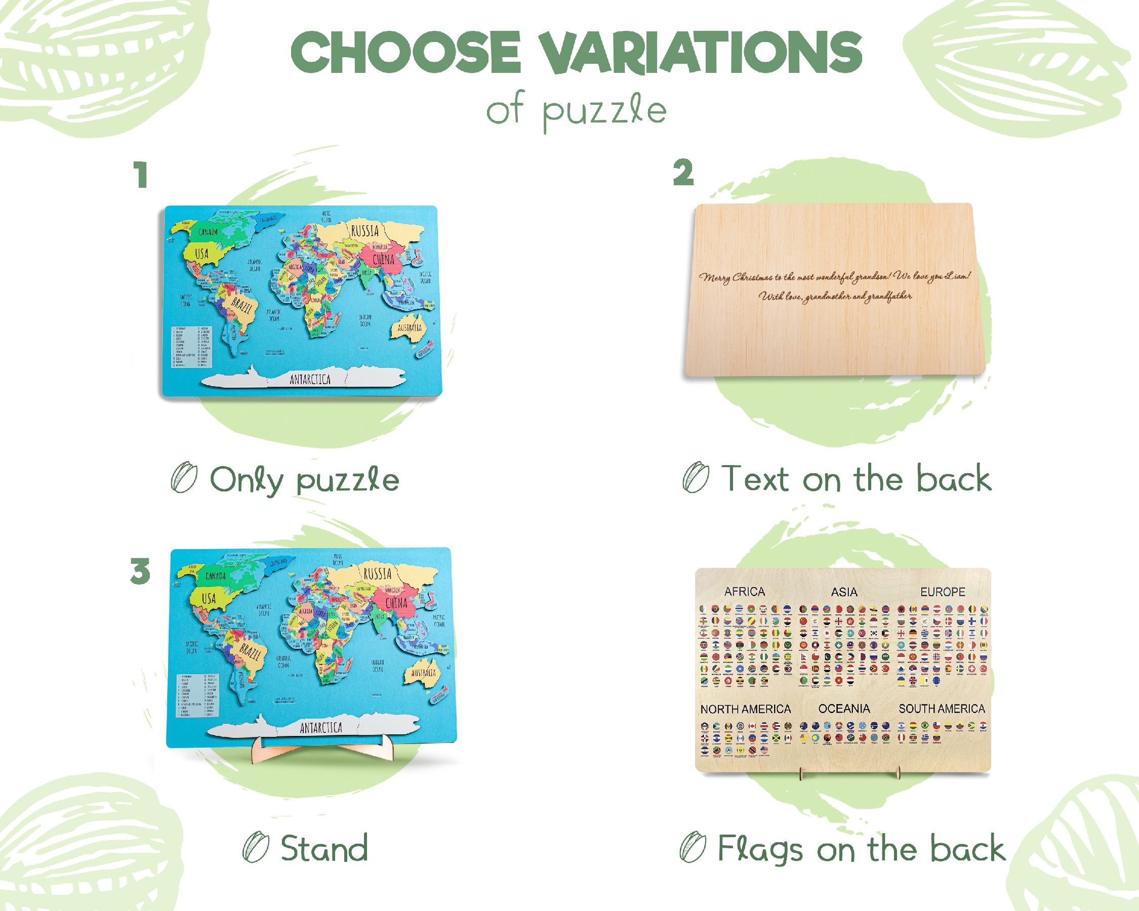 World Map Busy Board for Kids, Wooden World Map Puzzle for Toddler ...