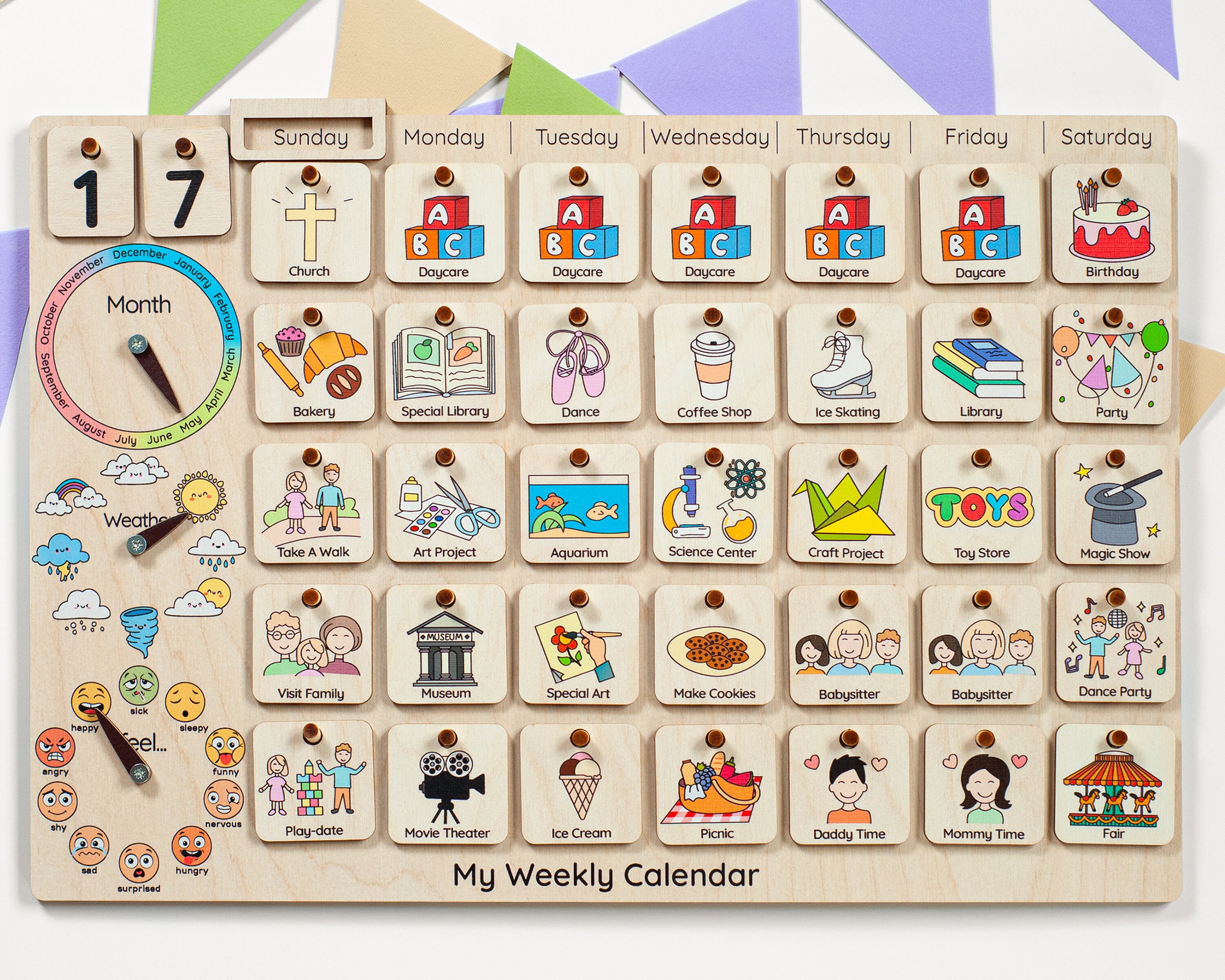 Kids Weekly Calendar Chore Chart for Kids Visual Schedule - Etsy Canada