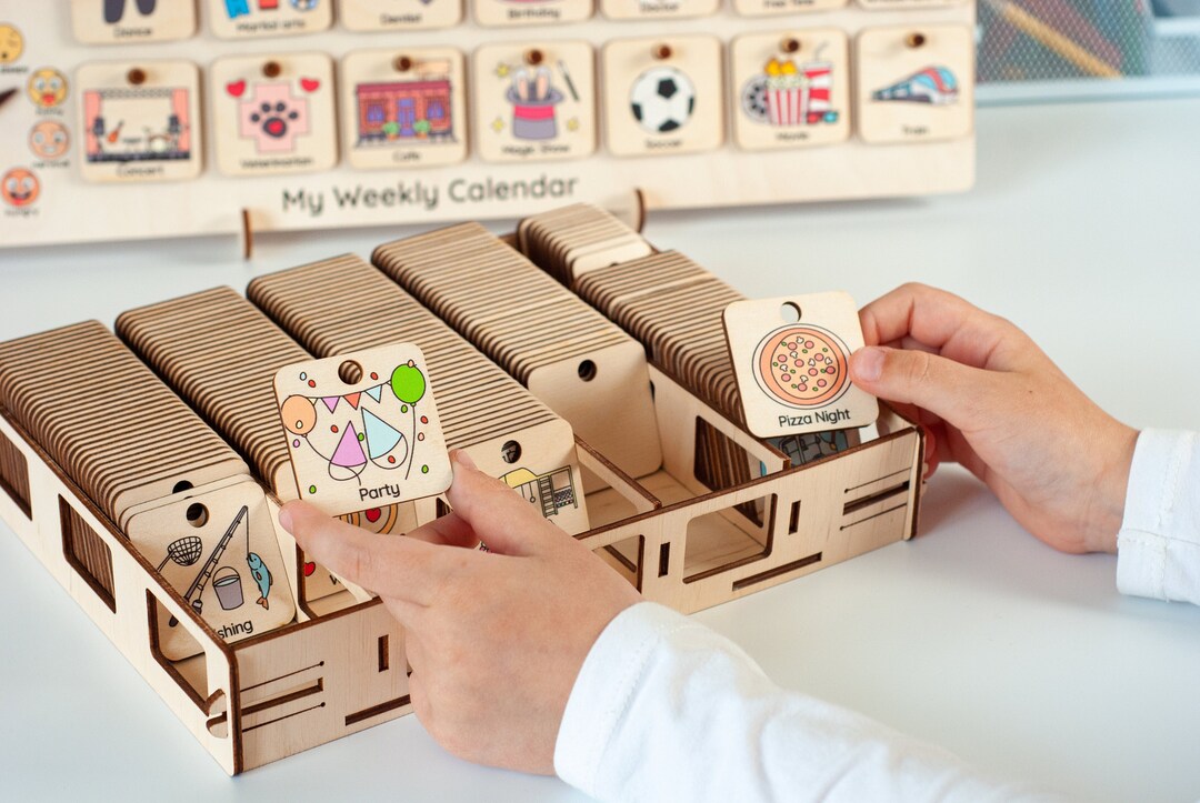 Weekly Calendar for Kids, Daily Schedule, Toddler Montessori Calendar ...