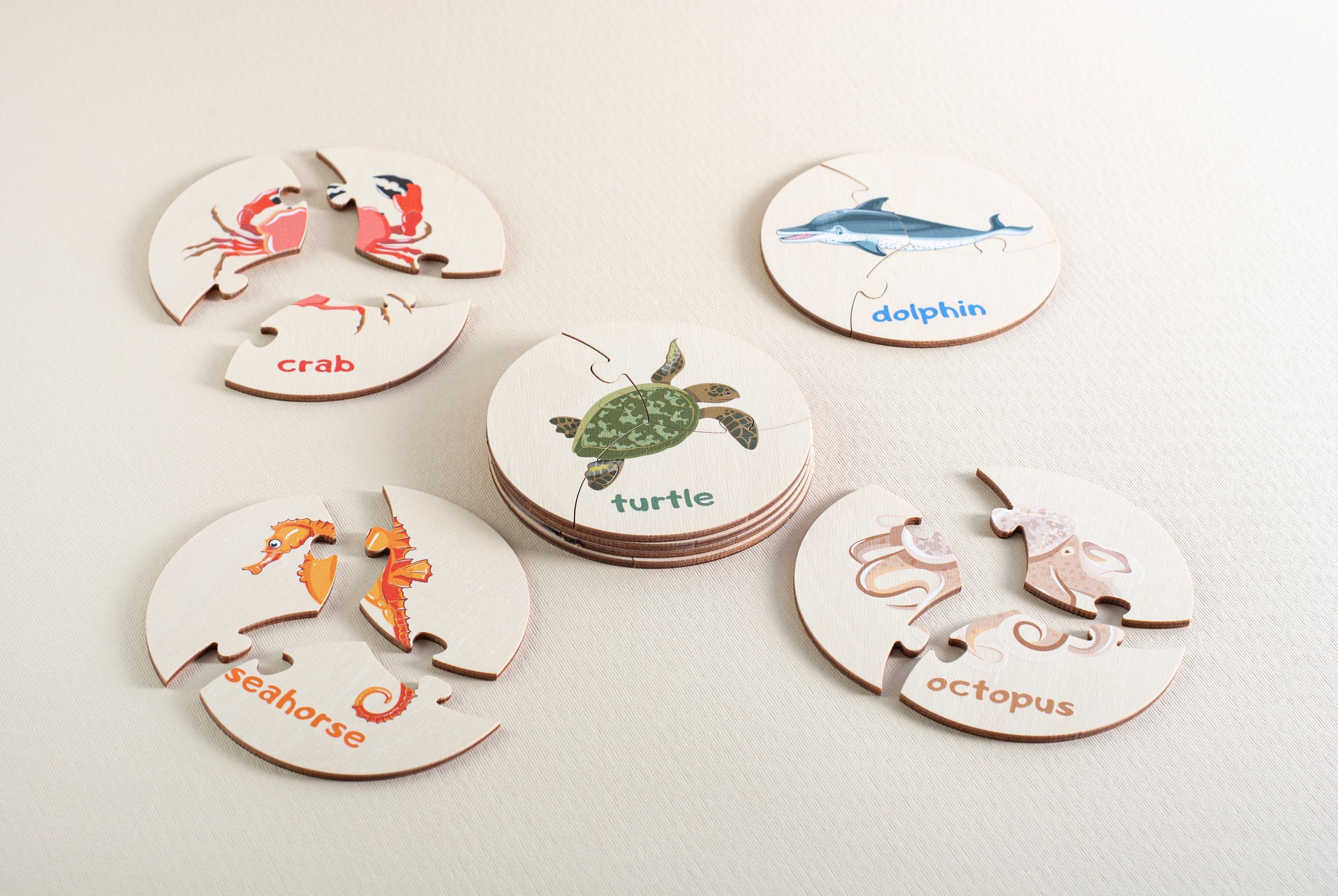 Jigsaw Puzzle 2 Year Old Ocean Animal Sea Animal Montessori | Etsy