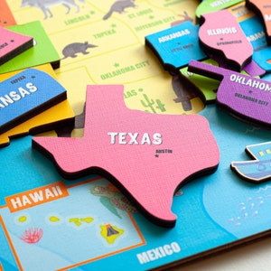 Preschool Gift for Kids, Wooden USA Map Puzzle for Toddlers, Geography ...