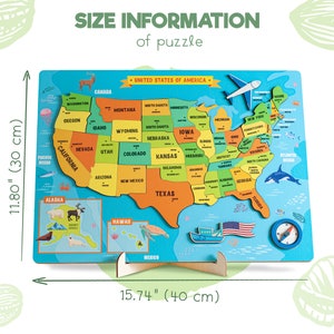 USA Map Puzzle Gift for Kids Kids Bedroom Maps Study of - Etsy