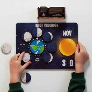 Kids Magnetic Moon Calendar, Sensory Toys for Education, Homeschool ...
