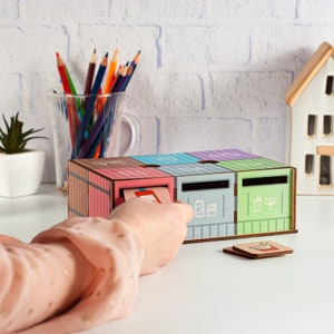 Recycling Game Toys for Toddler, Kids Wood Garbage Sorting Play Set ...