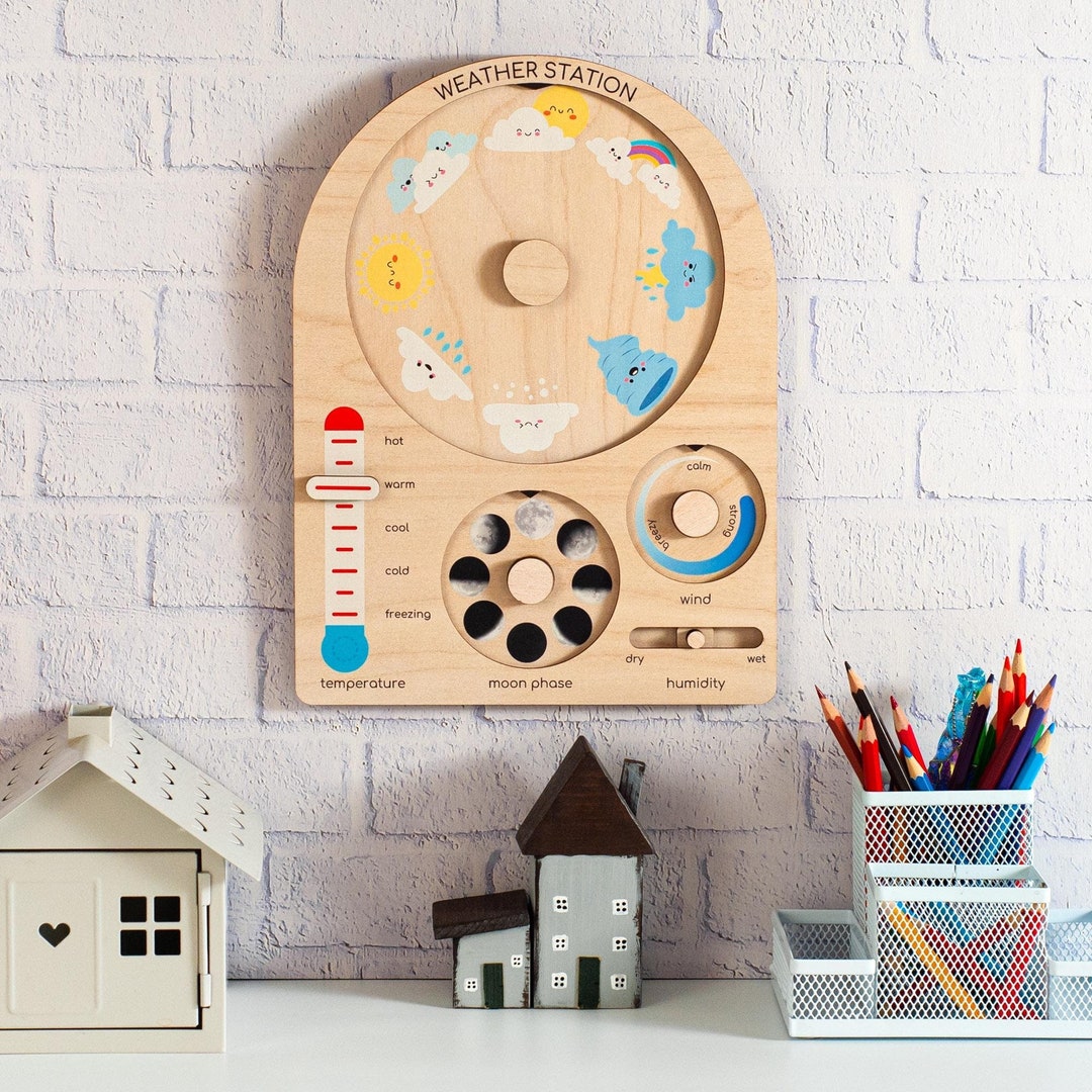 Montessori Weather Chart, Homeschool Learning Toys, Weather Station ...
