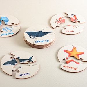 Jigsaw Puzzle 2 Year Old Ocean Animal Sea Animal Montessori | Etsy