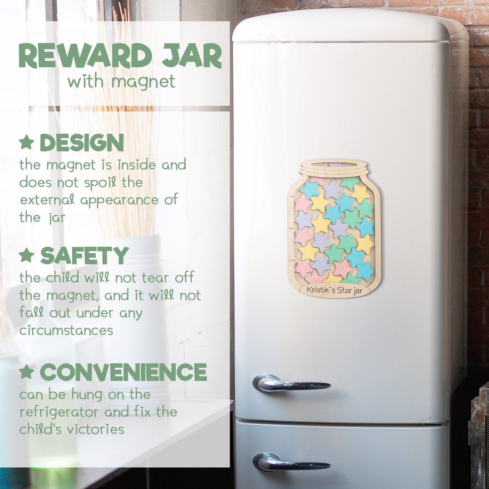 Reward Jar Magnetic for Kids, Reward Chart With Tokens, Potty Training ...