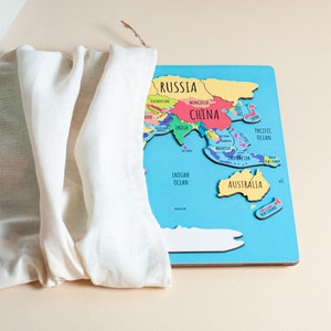 World Map, Educational Toy, Map Puzzles for Kids, Montessori Puzzle ...
