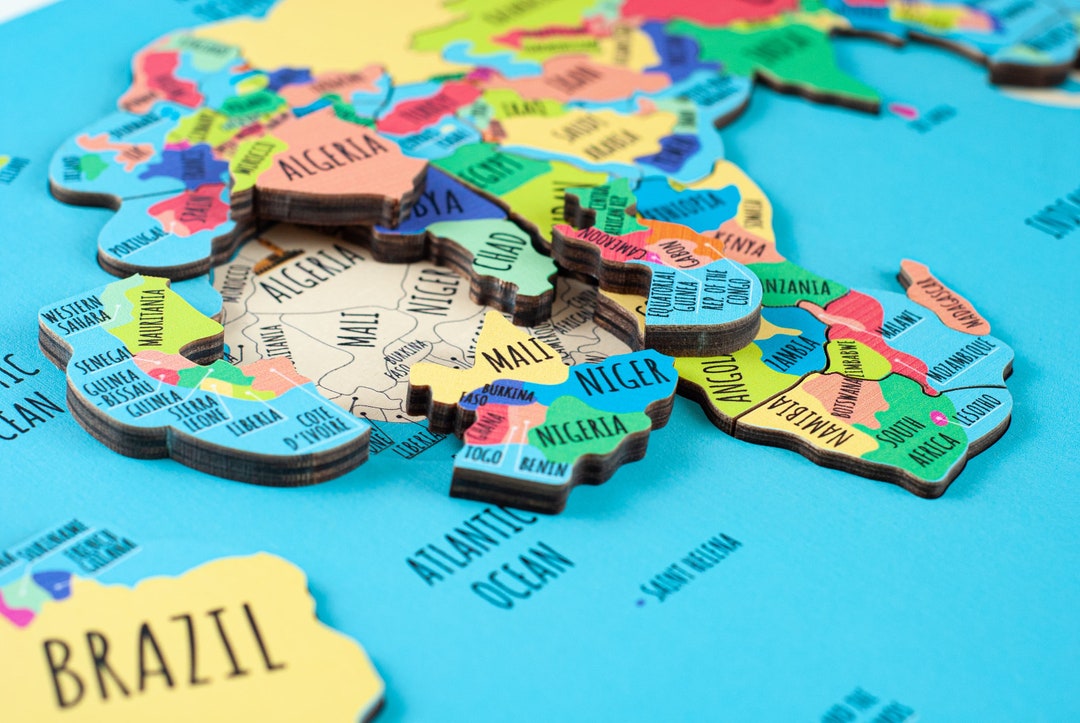 World Map Puzzle for Kids, Educational Montessori Toys, Toddler Gift ...