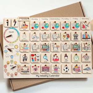 Kids Weekly Calendar, Chore Chart for Kids, Visual Schedule for ...