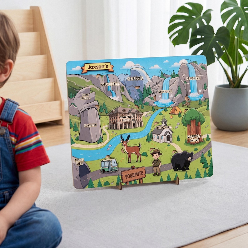 Independence Day Kid Gift, Yellowstone Puzzle, USA Geography Learning ...