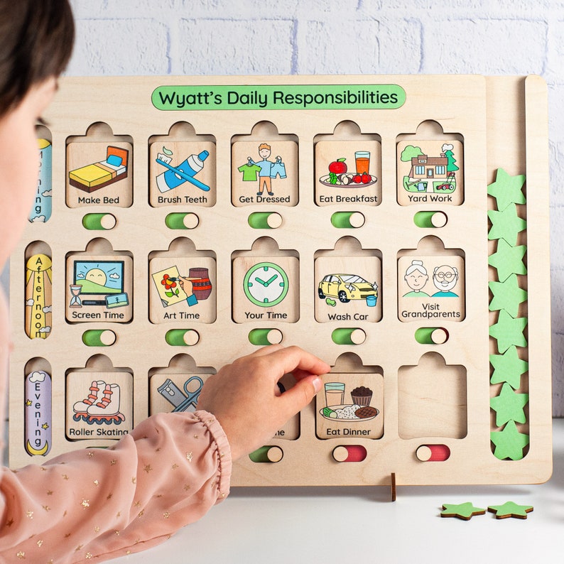 Chore Chart for Kids, Montessori Toy, Toddler Routine Chart, Homeschool ...