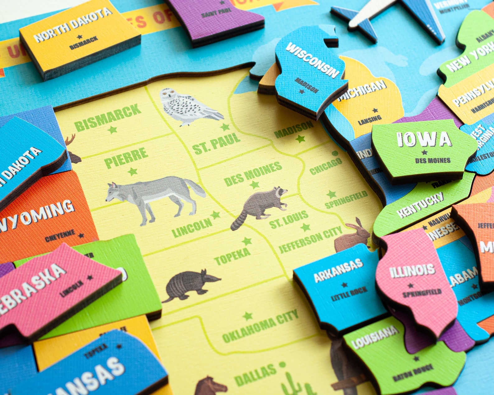 USA Map Puzzle Gift for Kids Kids Bedroom Maps Study of - Etsy