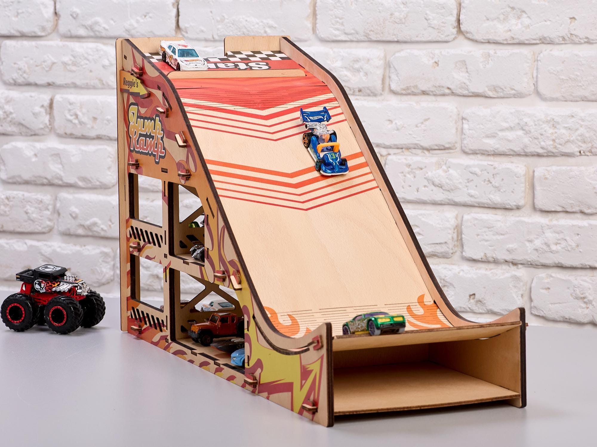 Personalized Wooden Jump Ramp: Montessori Toy Car Garage - Etsy