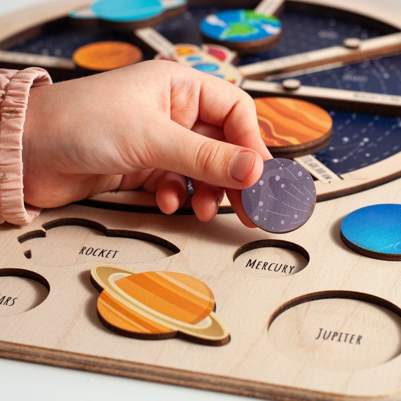 Learning Magnetic Solar System Puzzle for Toddlers, Montessori Toys ...