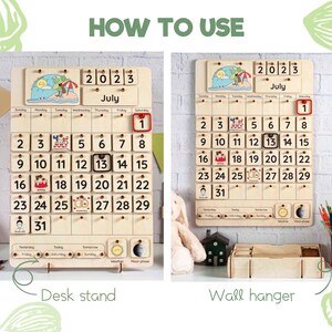 Montessori Perpetual Calendar for Kids, Homeschool Calendar, Toddler ...