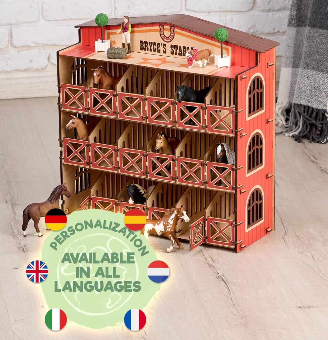 Personalized Horses Stable With Light for Kids, Stable 12 or 24 Stalls ...