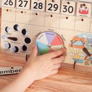 Montessori Calendar, Wooden Perpetual Calendar, Classroom Calendar for ...