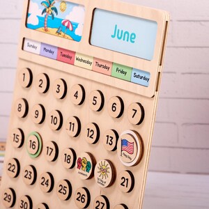 Montessori Perpetual Calendar for Kids, Wooden Waldorf Calendar ...