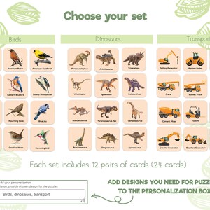 Gift for Kids, Bird Toys, Wooden Memory Game, Birds Matching Cards ...