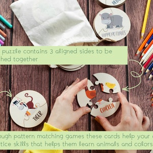 Woodland Farm Wild Animals Matching Puzzle, Gift for Kids, Jigsaw ...