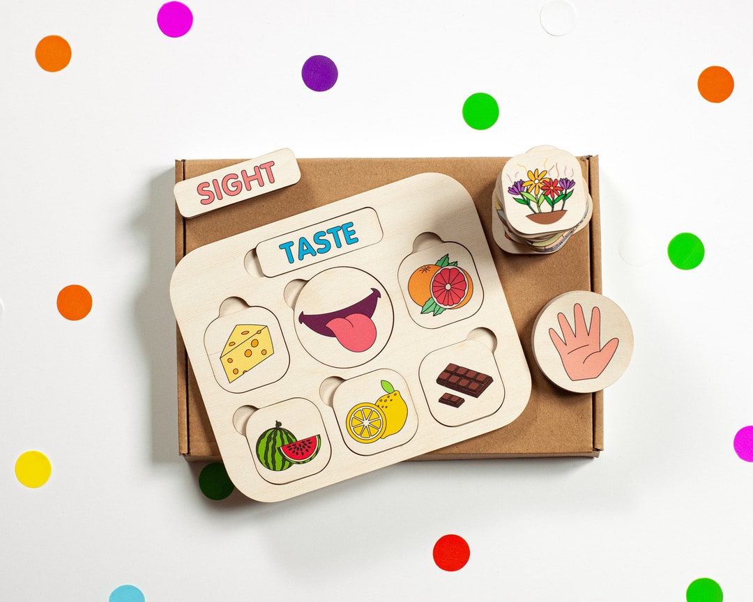 Five Senses Matching Cards, Educational Wooden Toys, Montessori Toys ...