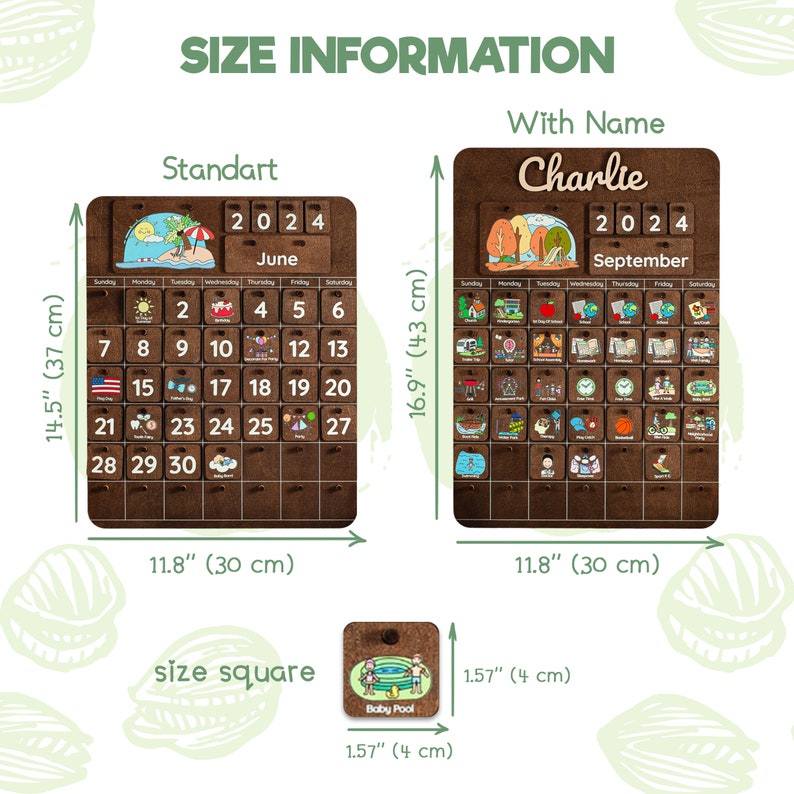 Perpetual Montessori Calendar, Chore Chart for Kids, Toddler Daily ...