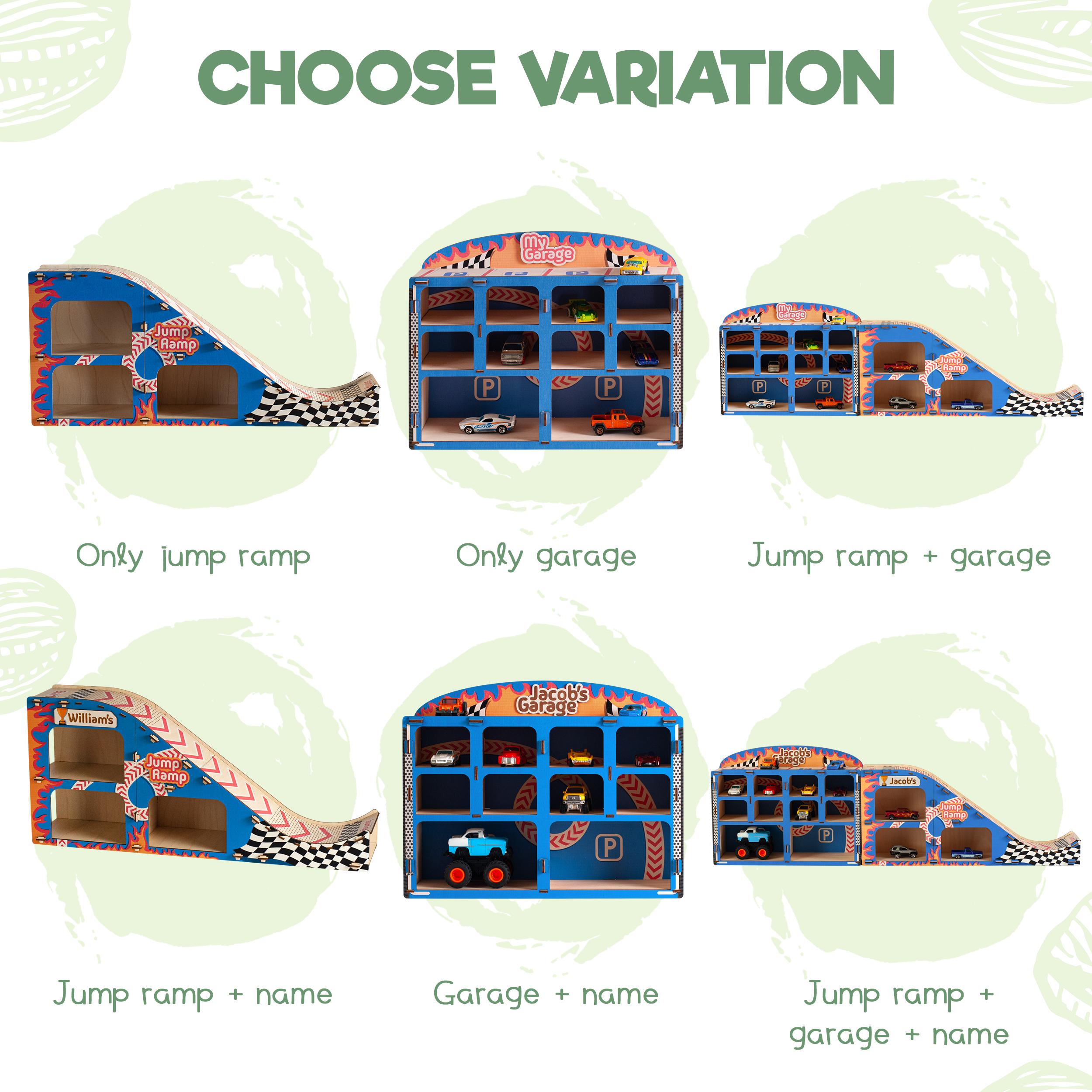 Personalized Toy Parking Garage, Toy Car Jump Ramp, Toddler Boy Toys ...