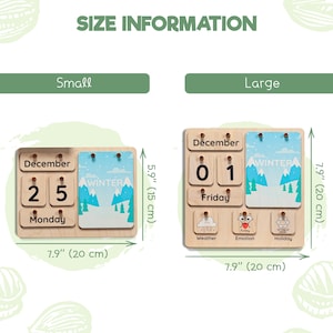 Wood Calendar With 4 Seasons, Montessori Calendar, Kids Calendar ...