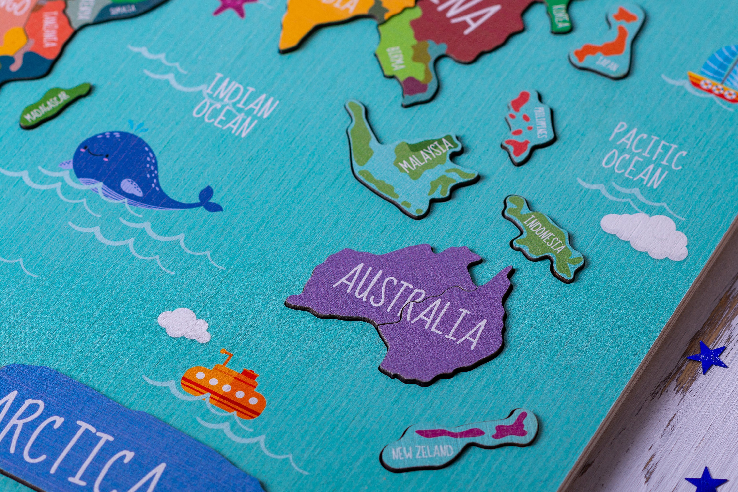 World Map Educational Toy Map Puzzles for Kids Montessori | Etsy