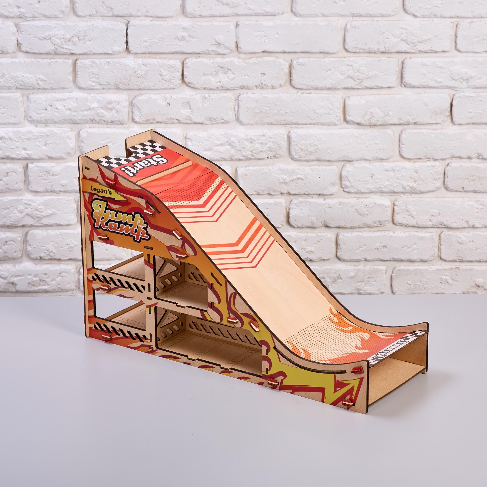 Personalized Wooden Jump Ramp: Montessori Toy Car Garage - Etsy