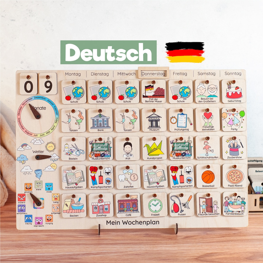 Kids Weekly Calendar, Toddler Calendar Montessori, Visual Schedule ...