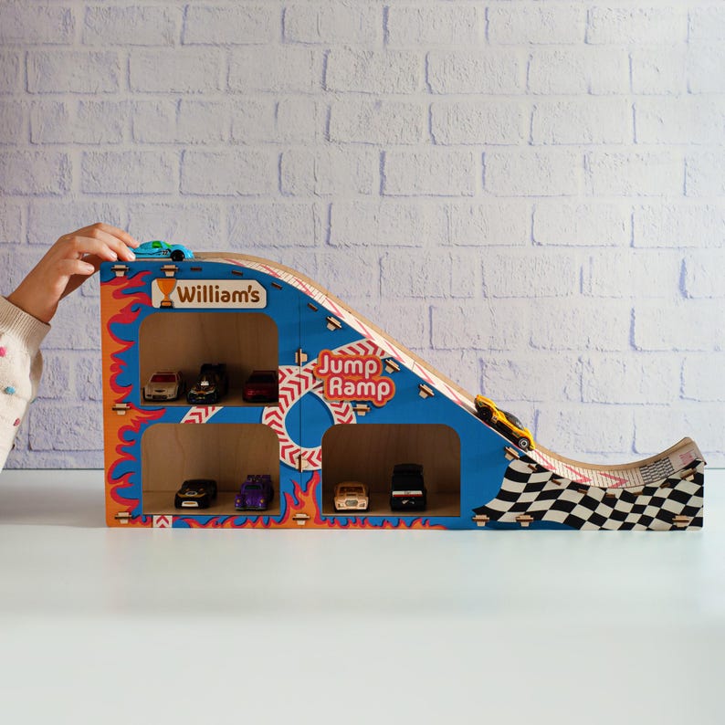 Personalized Jump Ramp for Toys Cars, Cars Parking Garage, Name Toys ...