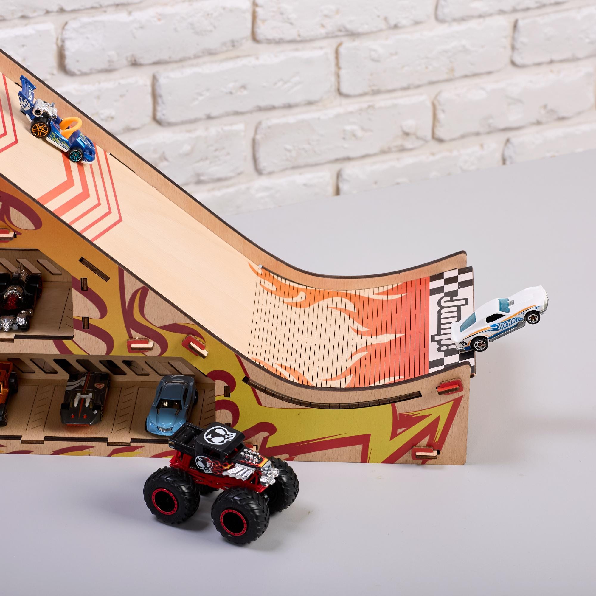 Personalized Wooden Jump Ramp: Montessori Toy Car Garage - Etsy