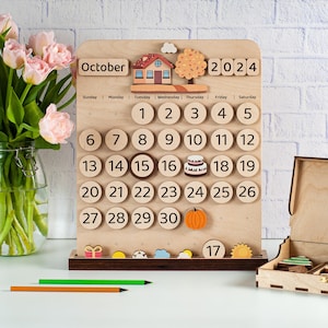 Kids Montessori Magnetic Calendar, Toddler Weekly Calendar, Learning ...