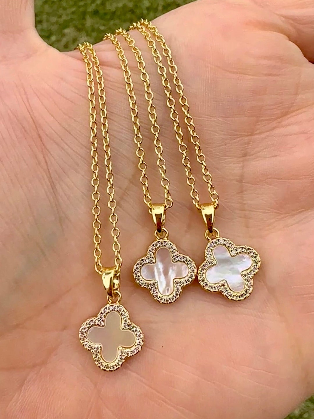 Mother of Pearl Clover Necklace - Etsy