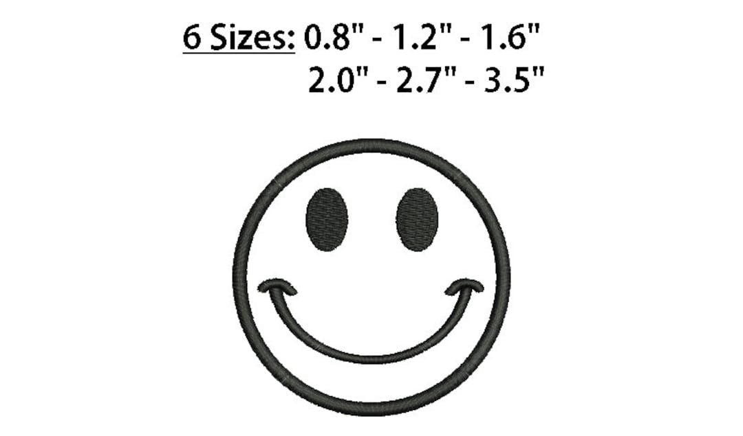 Smile Face 6 Sizes Machine Embroidery Design Embroidery - Etsy