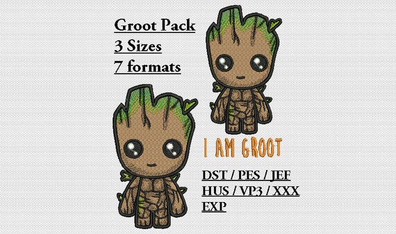 Baby Groot embroidery Machine embroidery Design 3 Sizes-INSTANT ...