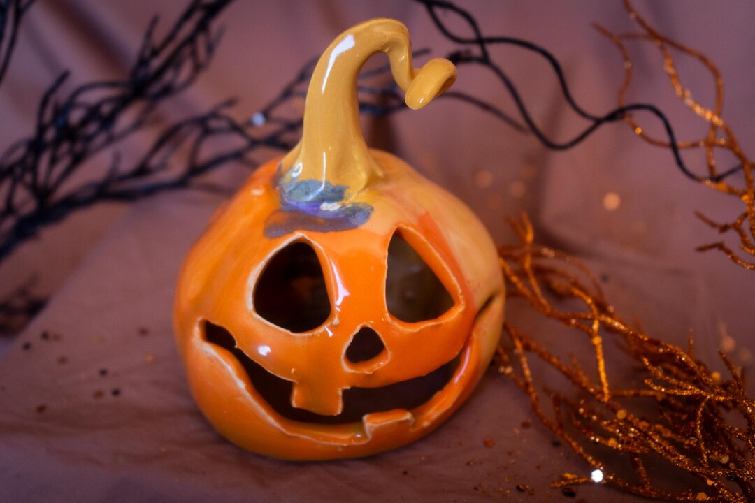 Small Handmade Ceramic Pumpkin Jack O'lantern - Etsy